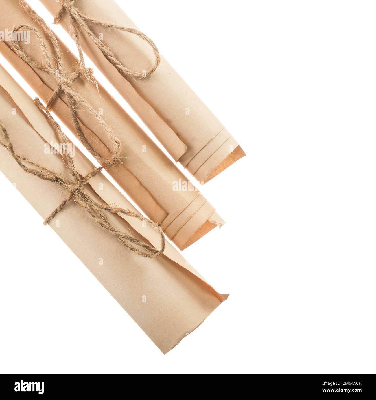 Vintage rolled parchments isolated on white Stock Photo - Alamy