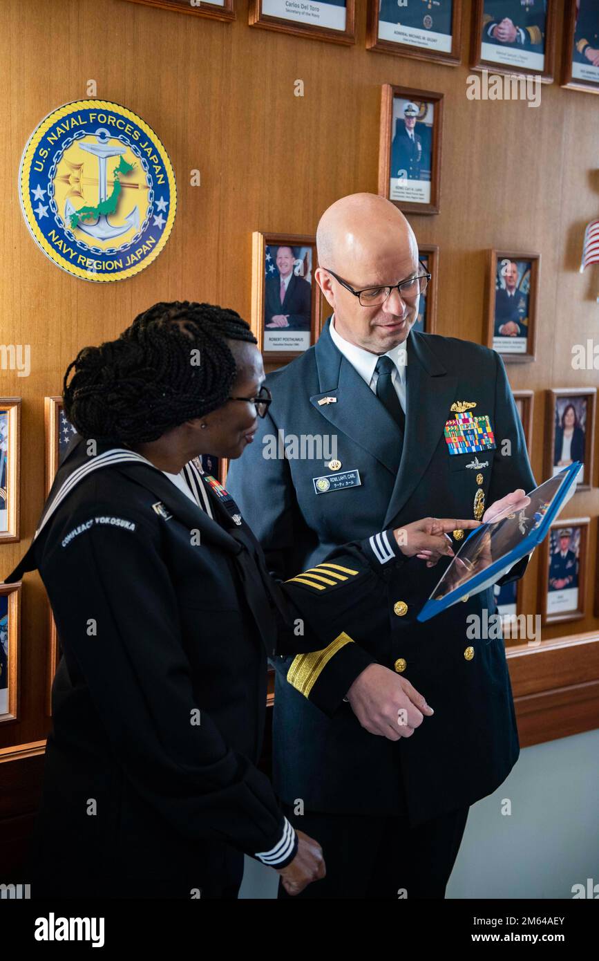 YOKOSUKA, Japan (April 1, 2022) Rear Adm. Carl Lahti, Commander, Navy ...