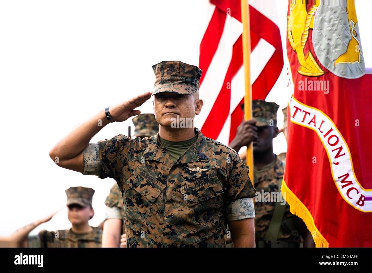U S Marine Corps Sgt Maj Jose Romero Offgoing Sergeant Major