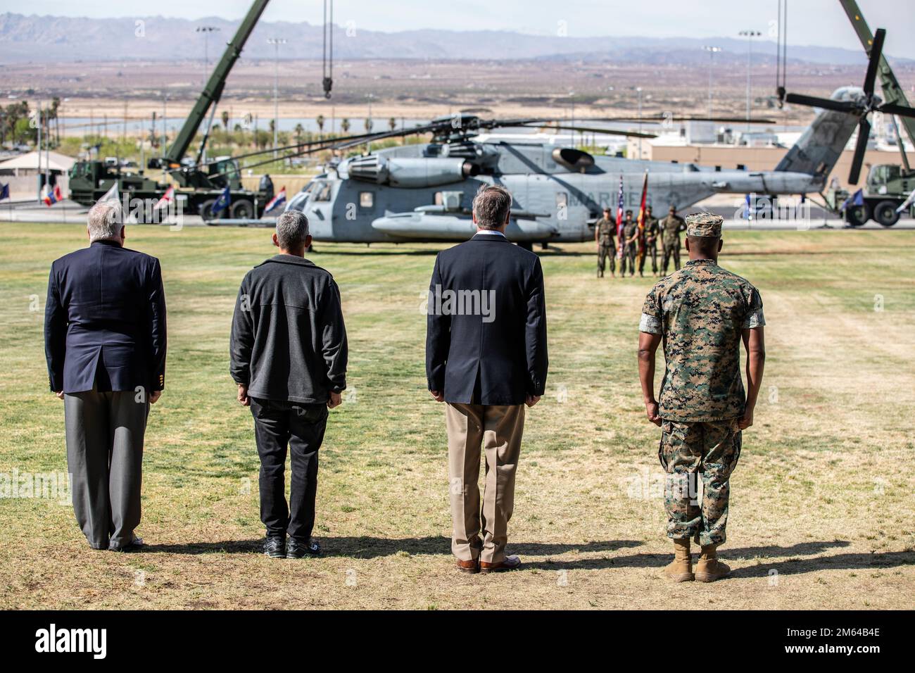 U.S. Marine Corps Lt. Col. David A. Merles, right, commanding officer ...