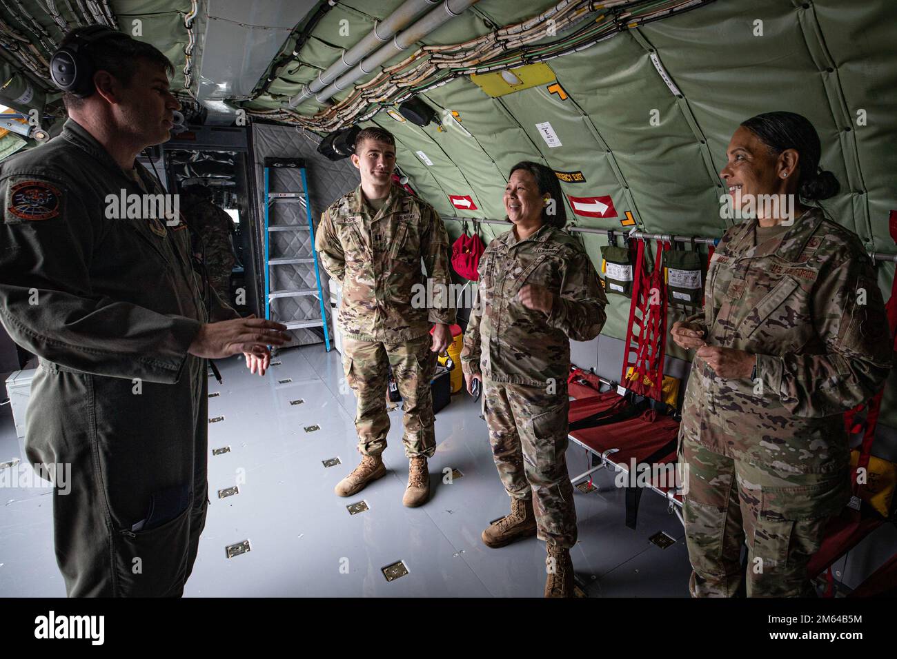 U.S. Air Force Staff Sgt. Thomas Moss, left, a boom operator with the ...