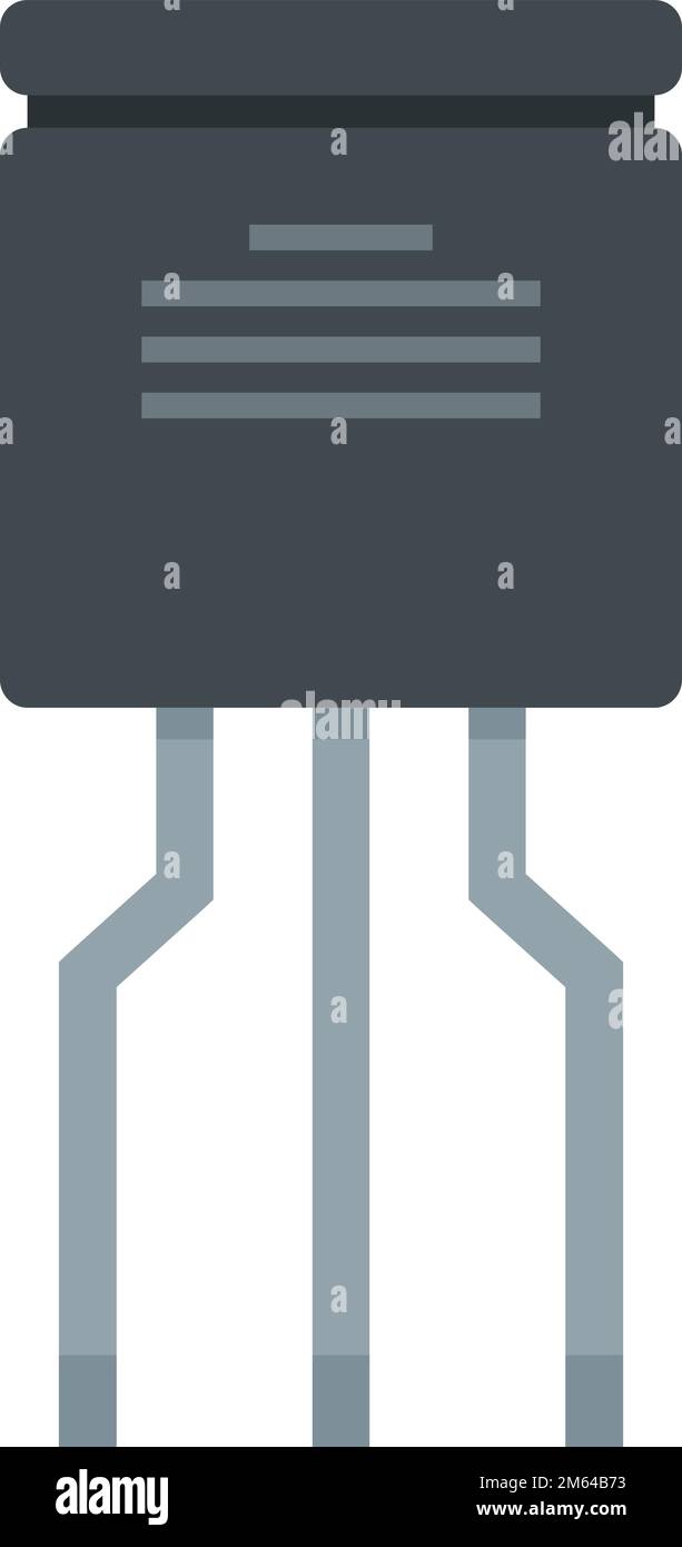 Voltage stabilizer icon flat vector. Electric regulator. Power diode ...