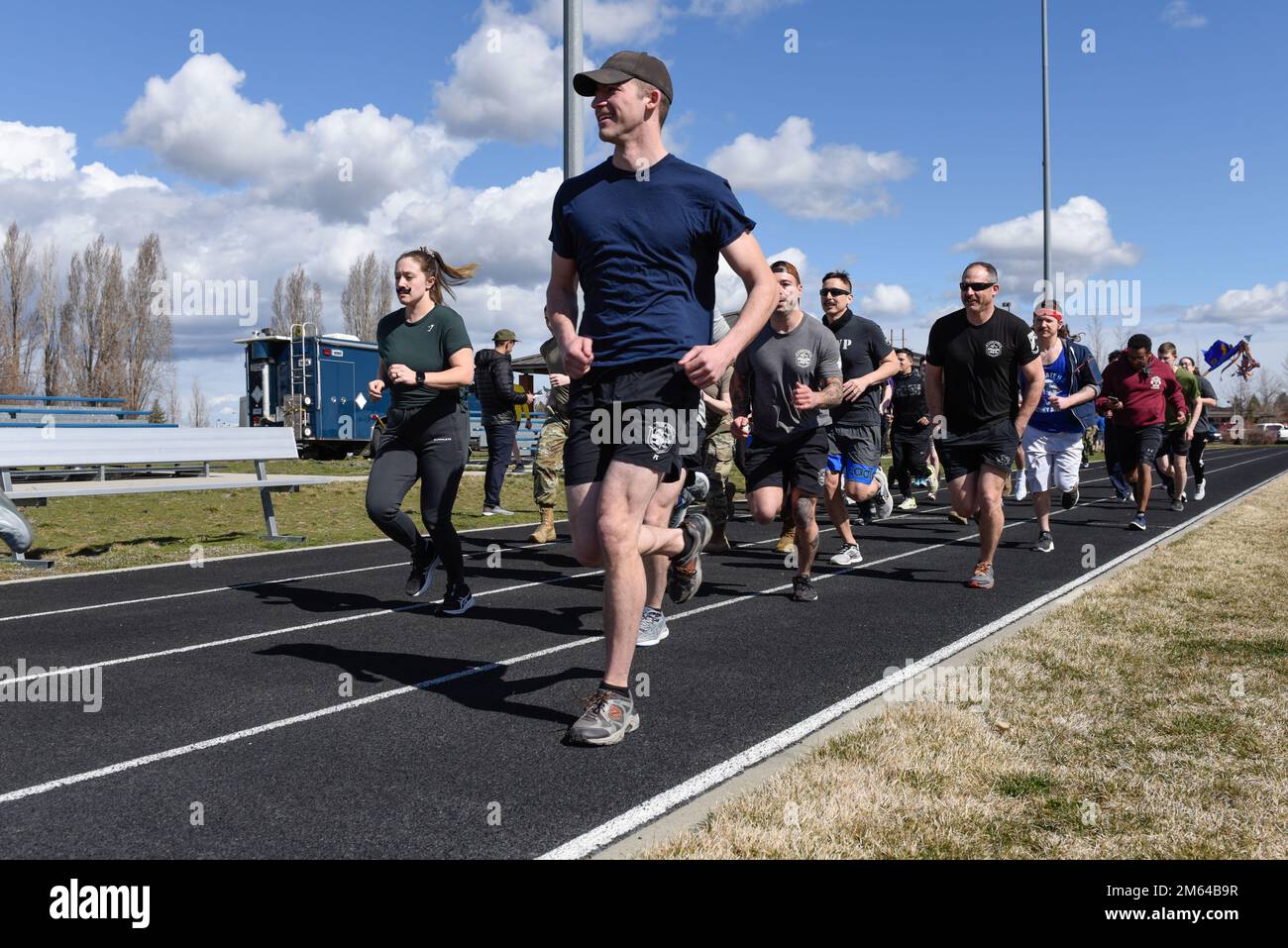 U.S. Air Force Airmen run the Mustache Dash at Fairchild Air Force Base ...