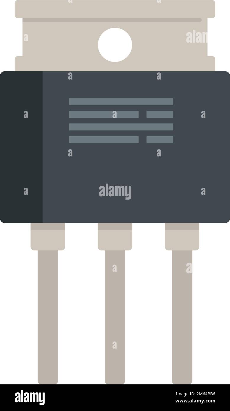 Power voltage regulator icon flat vector. Electric stabilizer. Diode ...