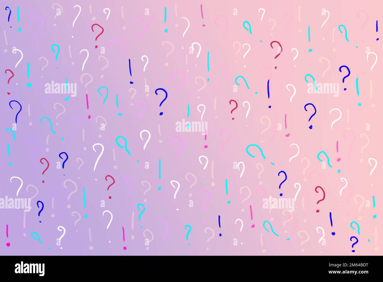 Colored illustration with punctual and question marks hand drawing ...