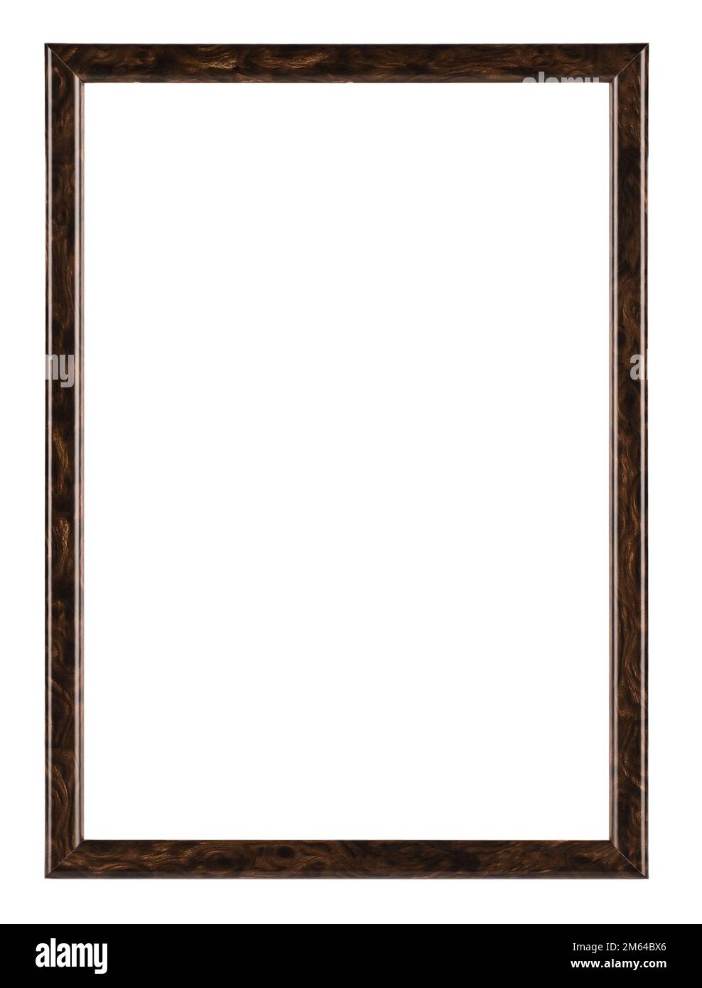 brown wooden frame isolated on white background Stock Photo - Alamy