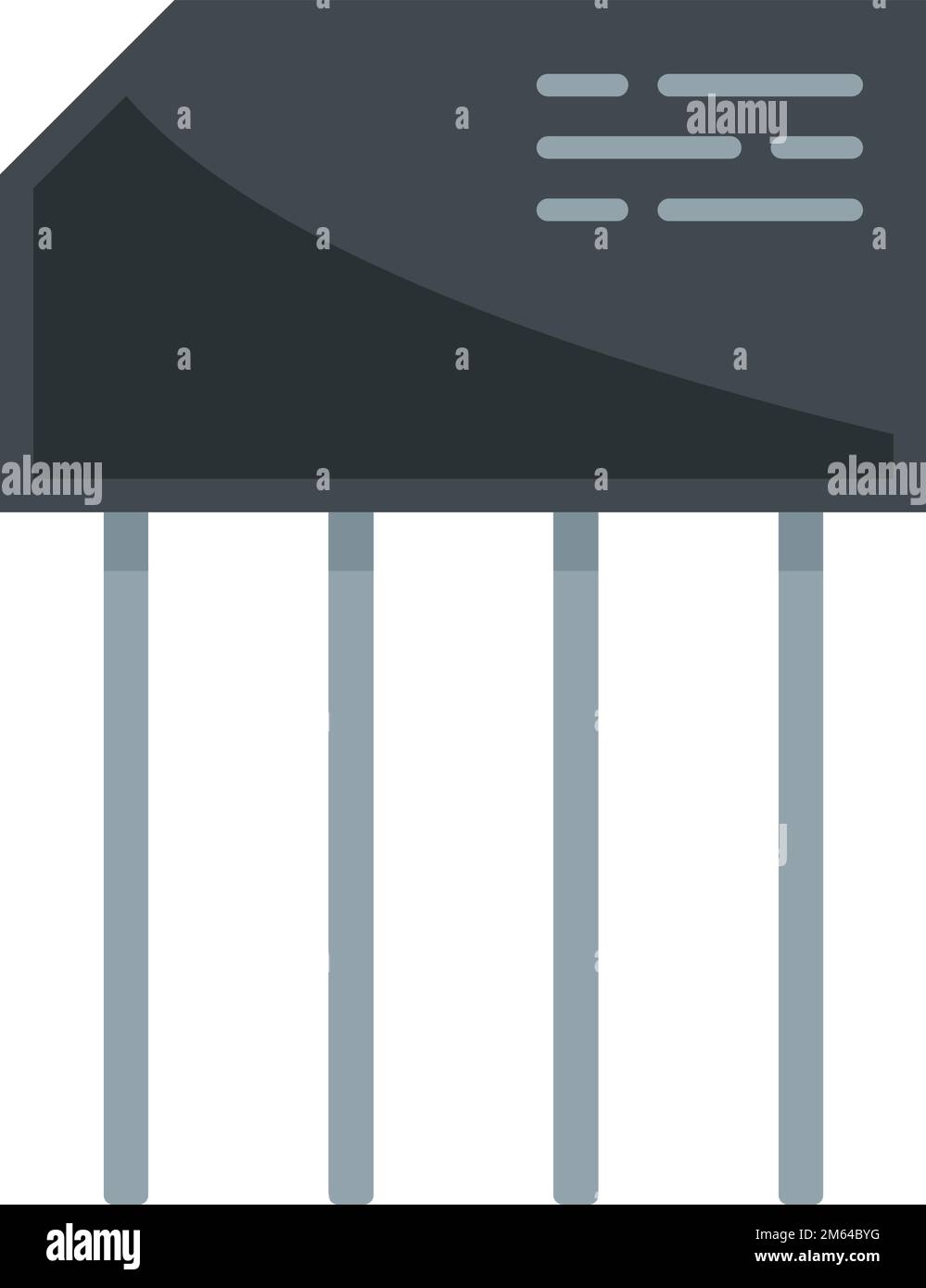 Voltage circuit icon flat vector. Electric regulator. Power diode ...