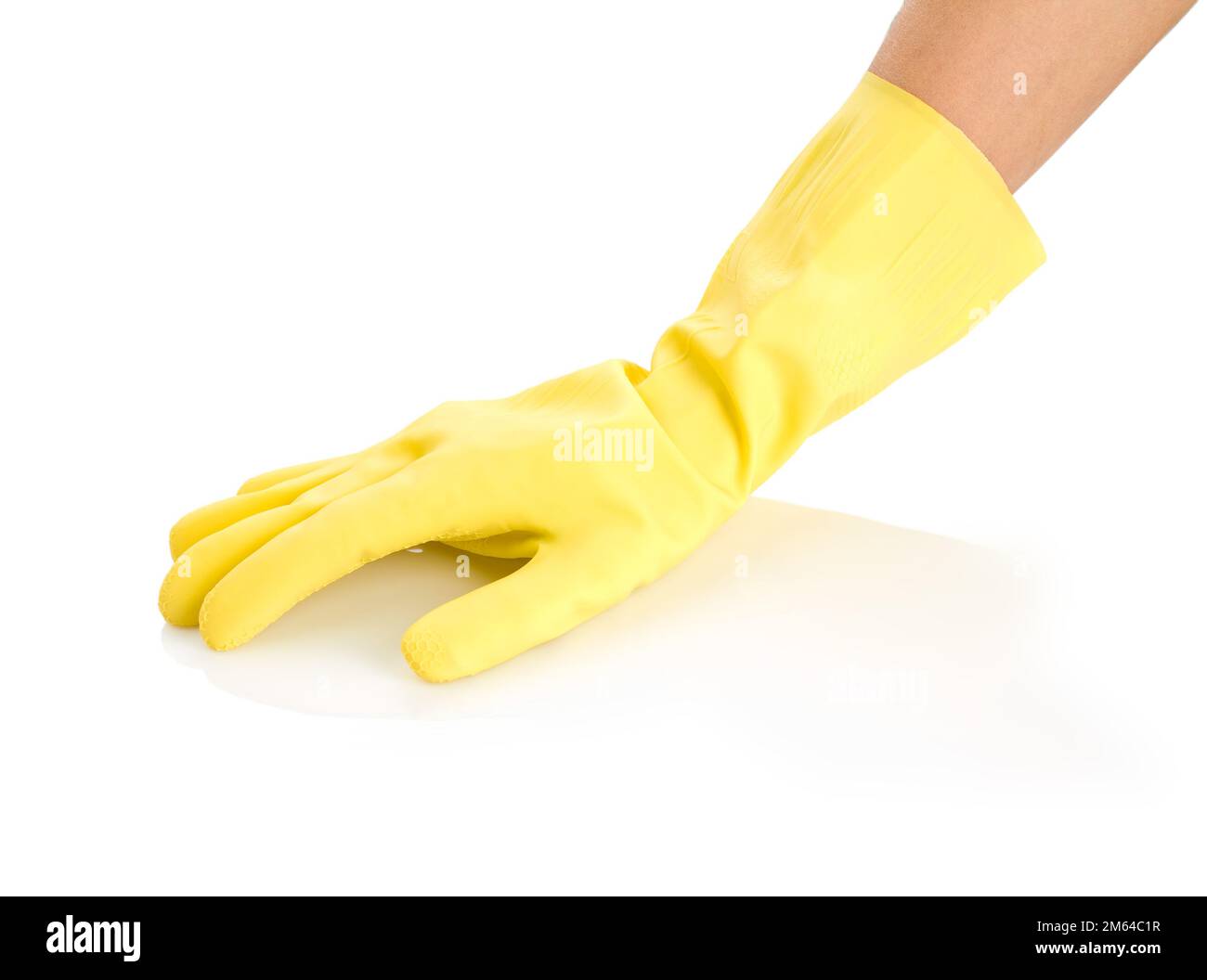 hand in yellow glove Stock Photo - Alamy