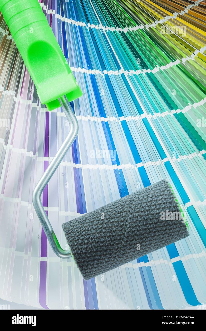 Set of paint roller pantone fan on white background Stock Photo - Alamy