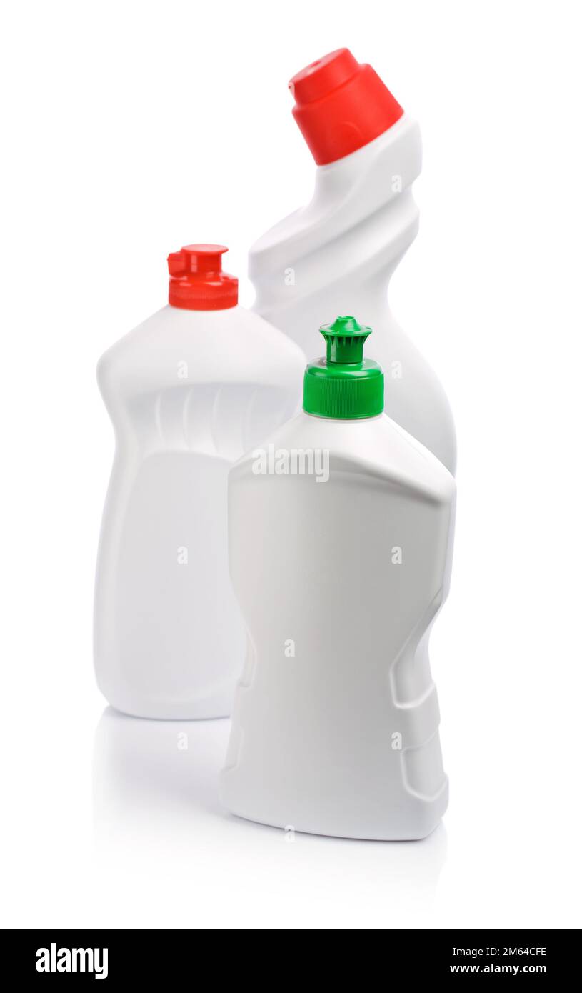 Three cleaning kitchen bottles hi-res stock photography and images - Alamy