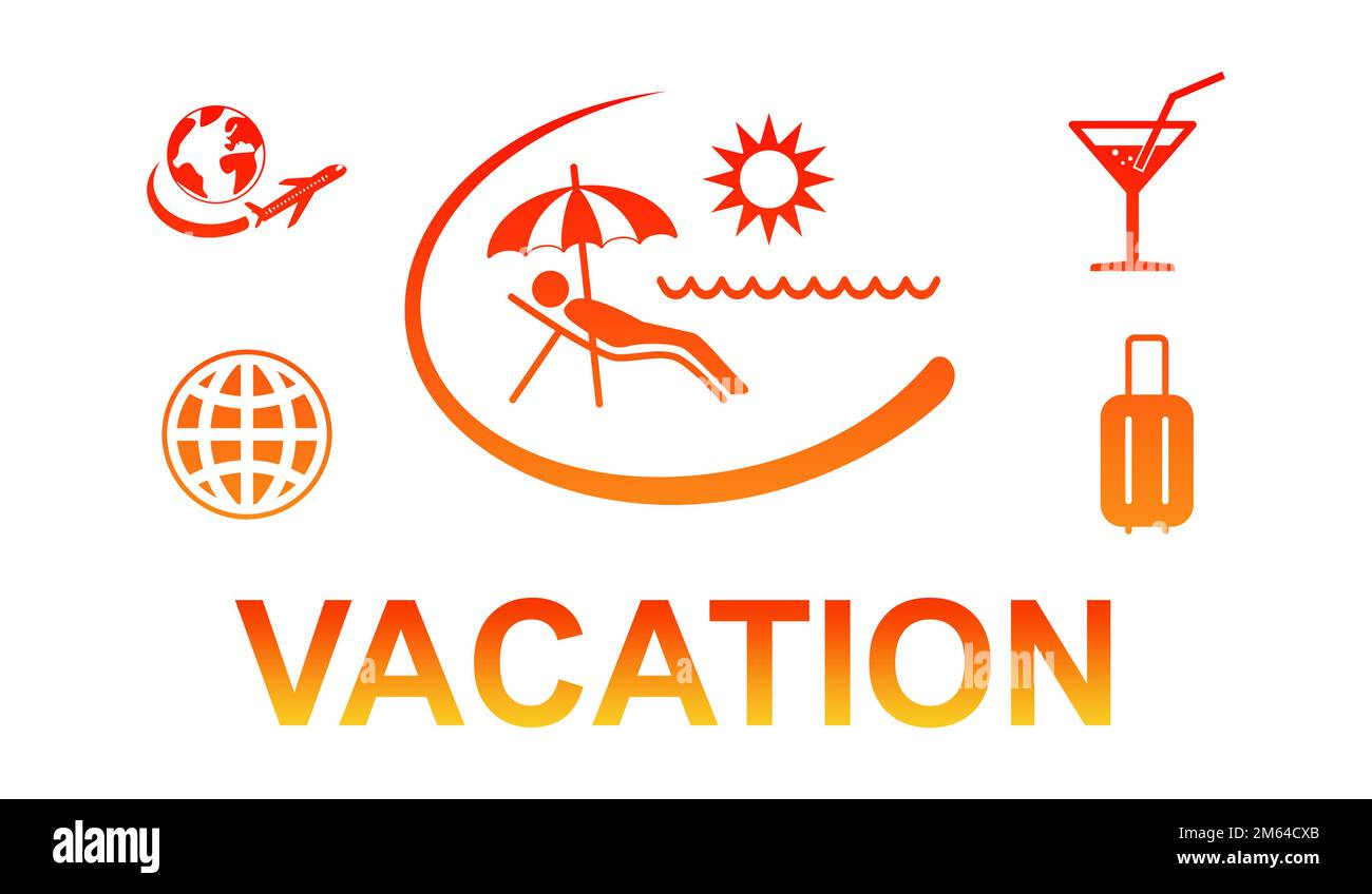 Illustration of a vacation concept Stock Photo - Alamy