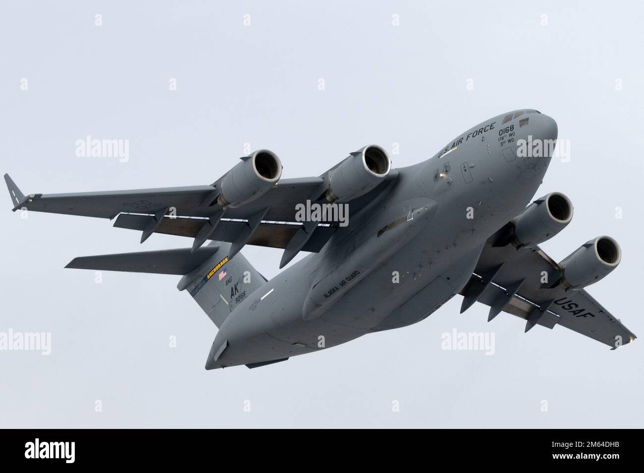 A U.S. Air Force C-17 Globemaster III assigned to the 3rd Wing takes off during Polar Force 22-4 ...