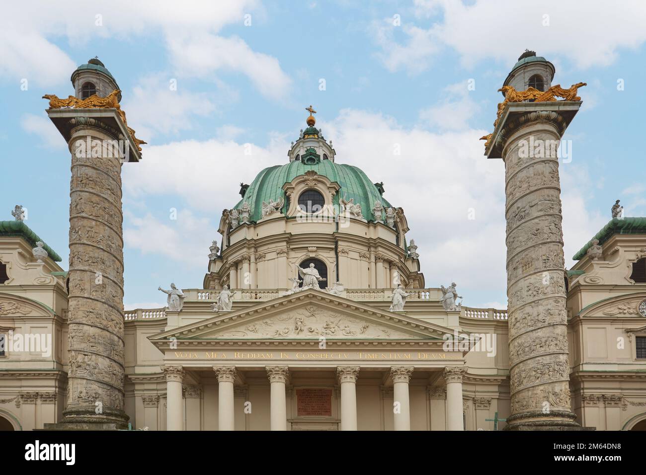 The Main facade of the Church of St Charles Borromeo in Vienna, Austria ...