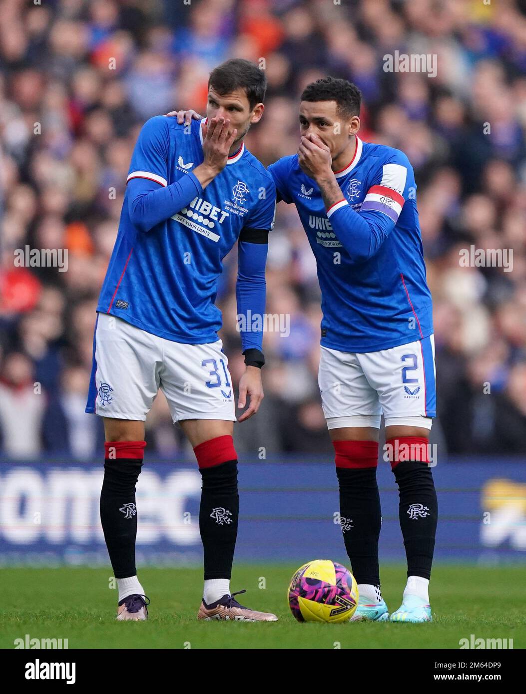Rangers' Borna Barisic (left) and James Tavernier before the cinch ...