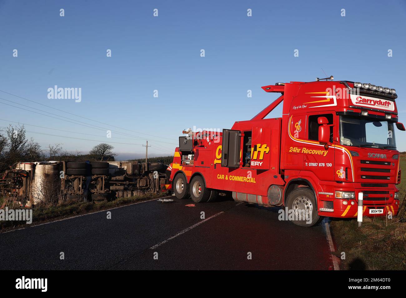 A recovery truck attends to a Bryson Recycling lorry which has ...