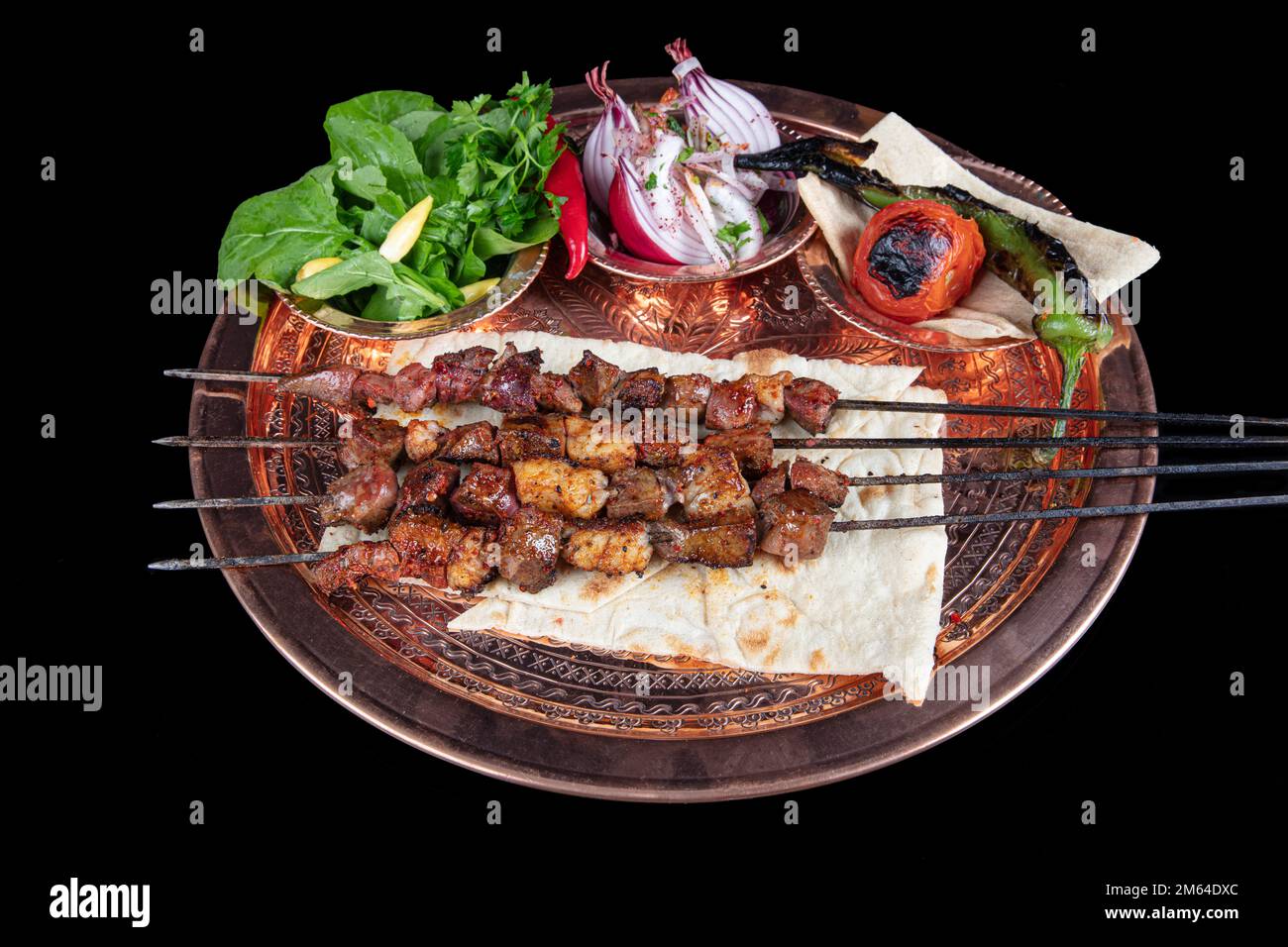 Liver kebab, one of Adana's special tastes. street flavors. Grilled ...