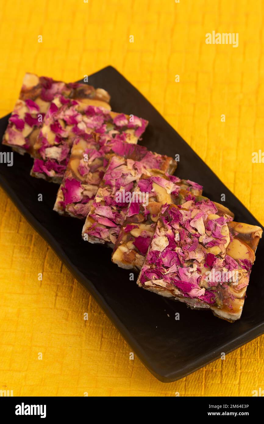 Rose Dry Fruit Chikki Also Called Gulab Til Gajak, Gazak, Gachak Are ...