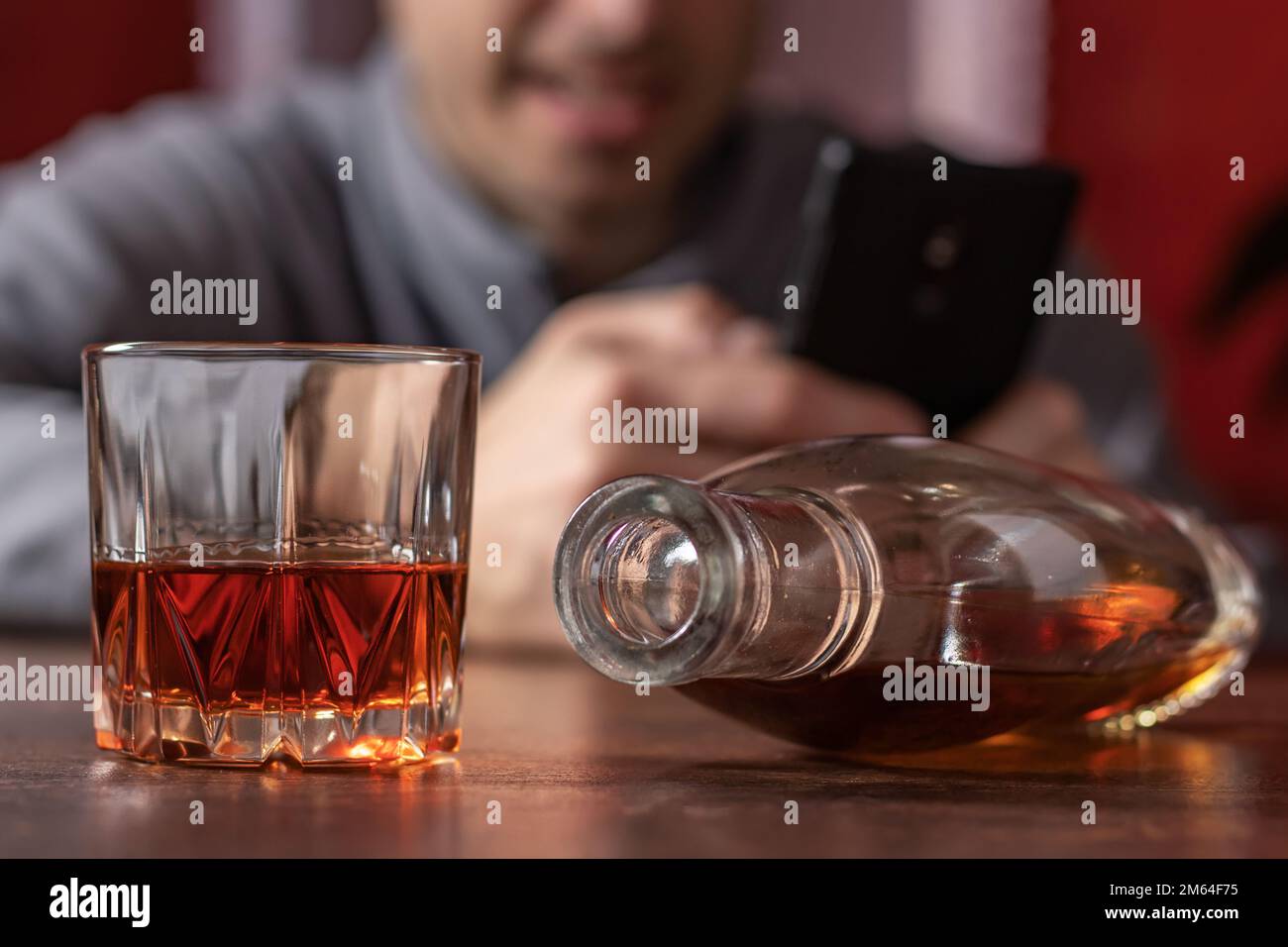 Alcoholism. Alcohol addiction and people concept. Male alcoholic with ...