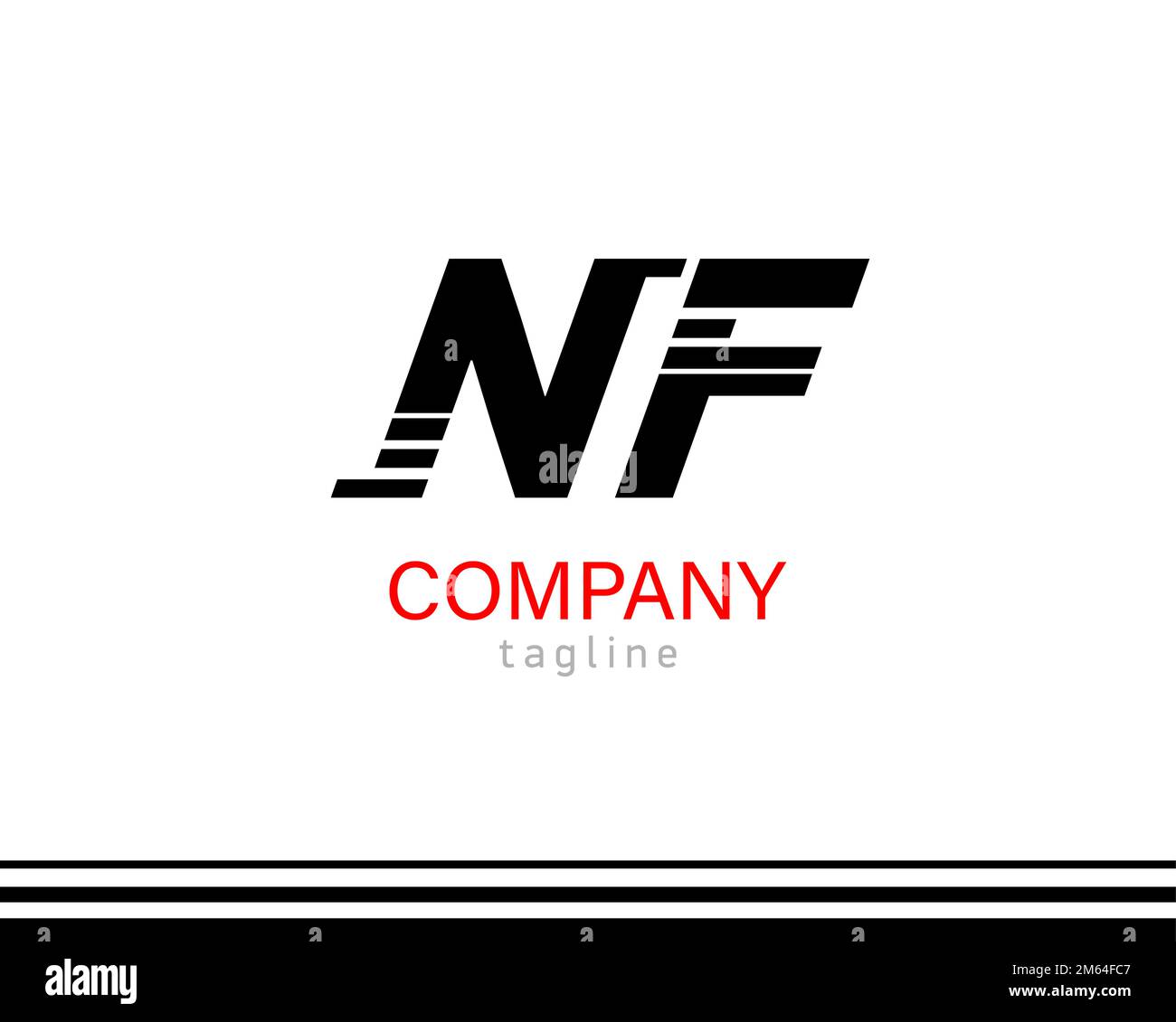 Initial Letter NF. Logo with line and striped Stock Vector Image & Art ...