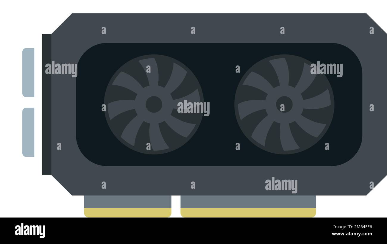 Gpu fan card icon flat vector. Pc computer. Video display isolated ...