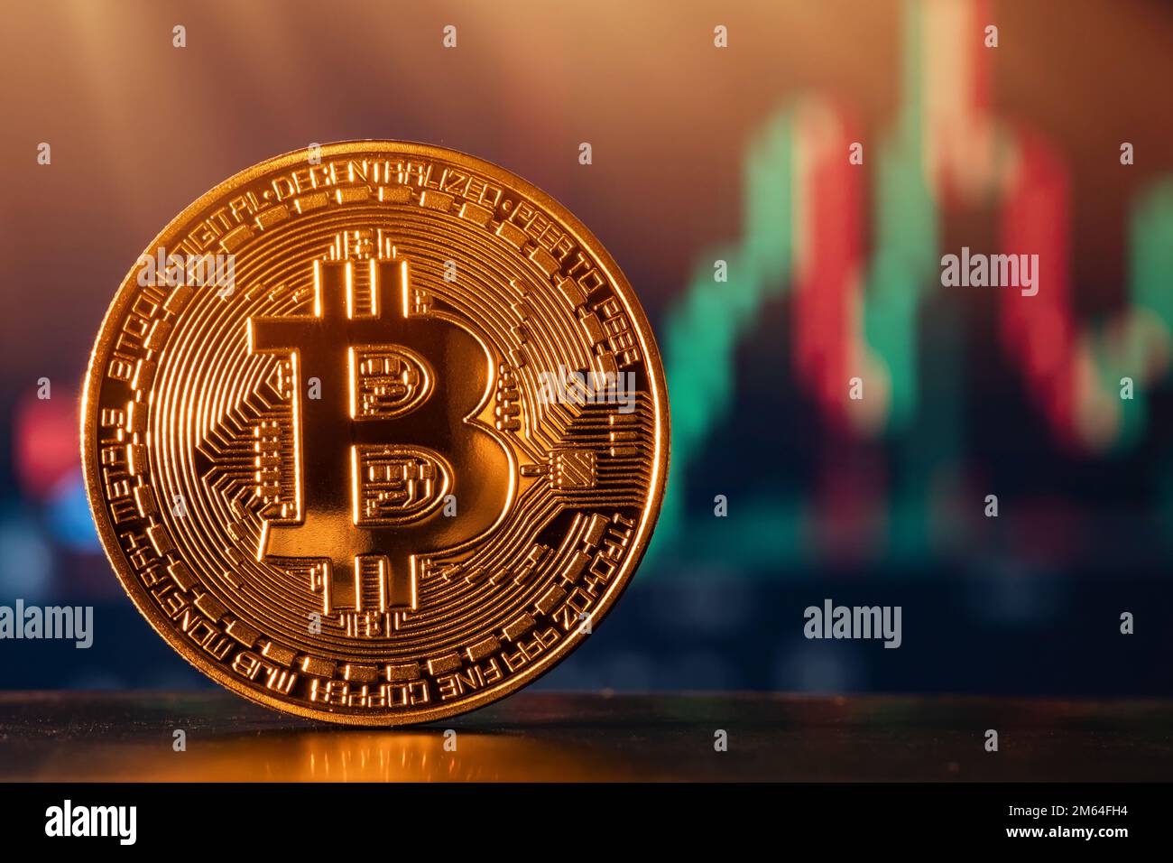 Cryptocurrency. Bitcoin Stock Growth. Chart shows a strong increase in ...