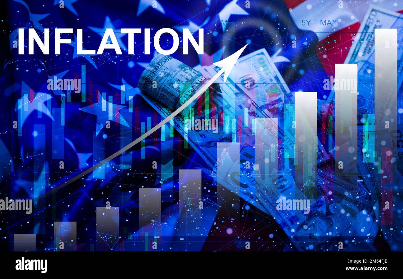 Inflation, tax, cash flow and another financial concept. focused on ...