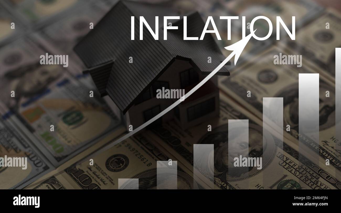 financial graph inflation 2023 and dollars Stock Photo - Alamy