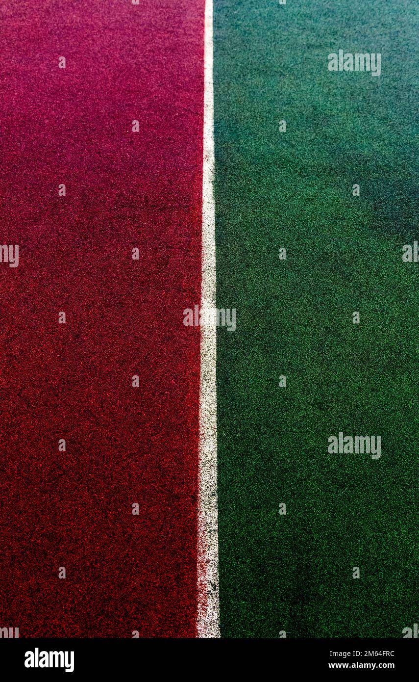 White dividing line between two areas of the sports field Stock Photo ...