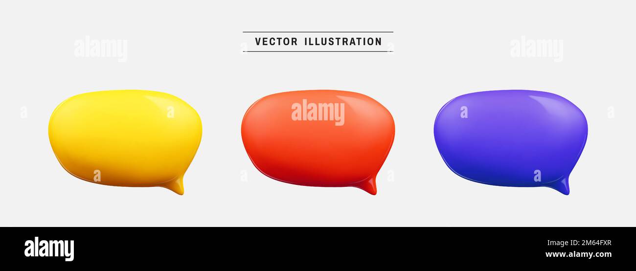 Speech bubble chat 3d icon render. realistic design elements collection ...