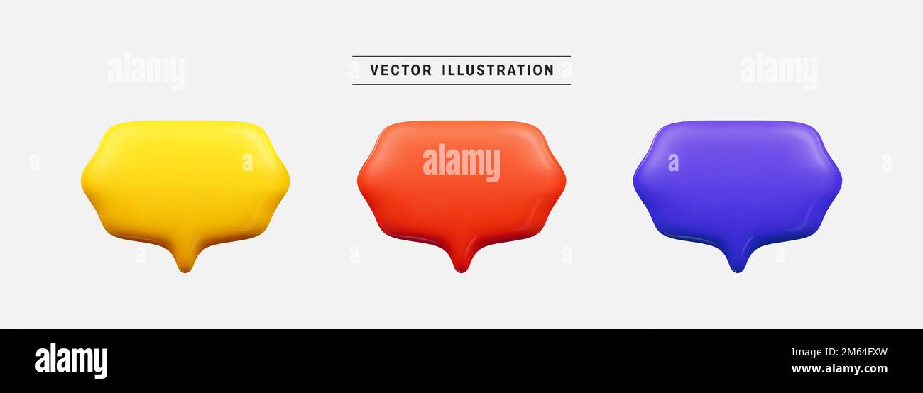 Speech bubble chat 3d icon render. realistic design elements collection ...