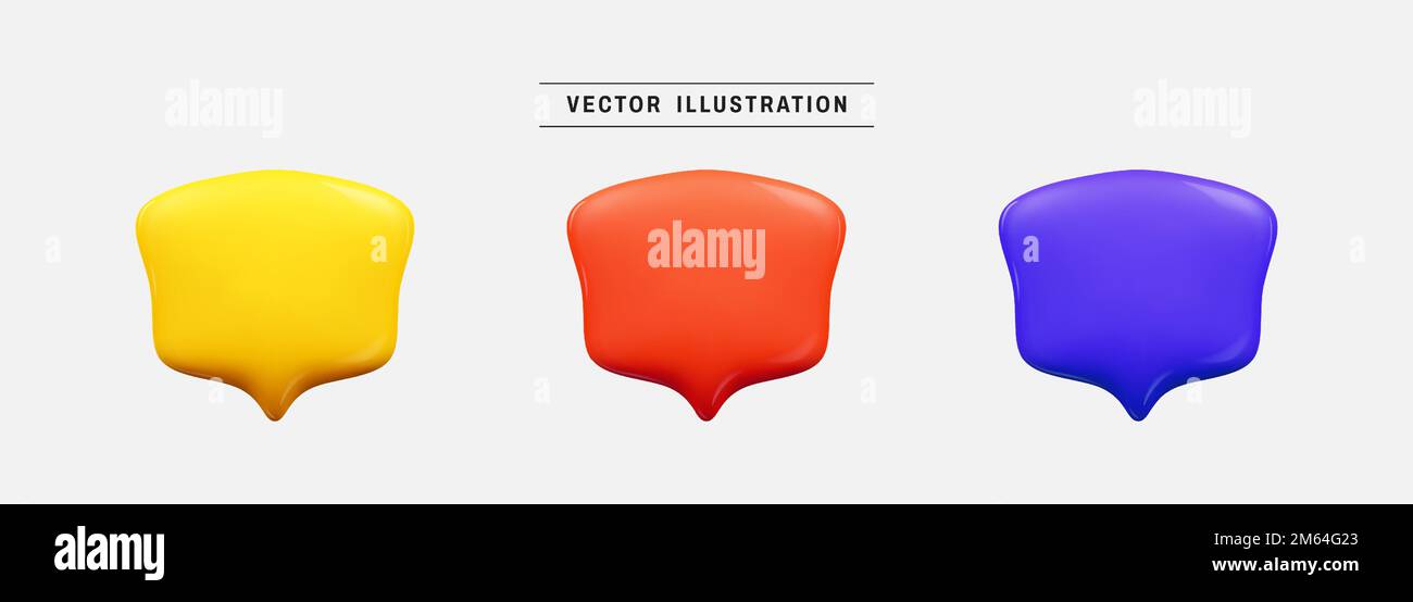 Speech bubble chat 3d icon render. realistic design elements collection ...