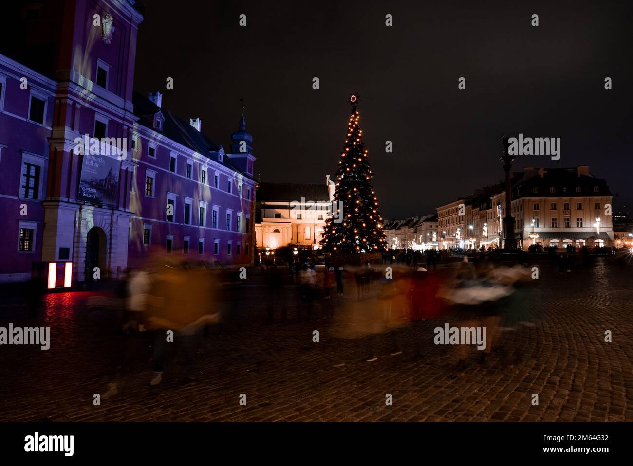 Beautiful Christmas night of the Warsaw old town Stock Photo - Alamy