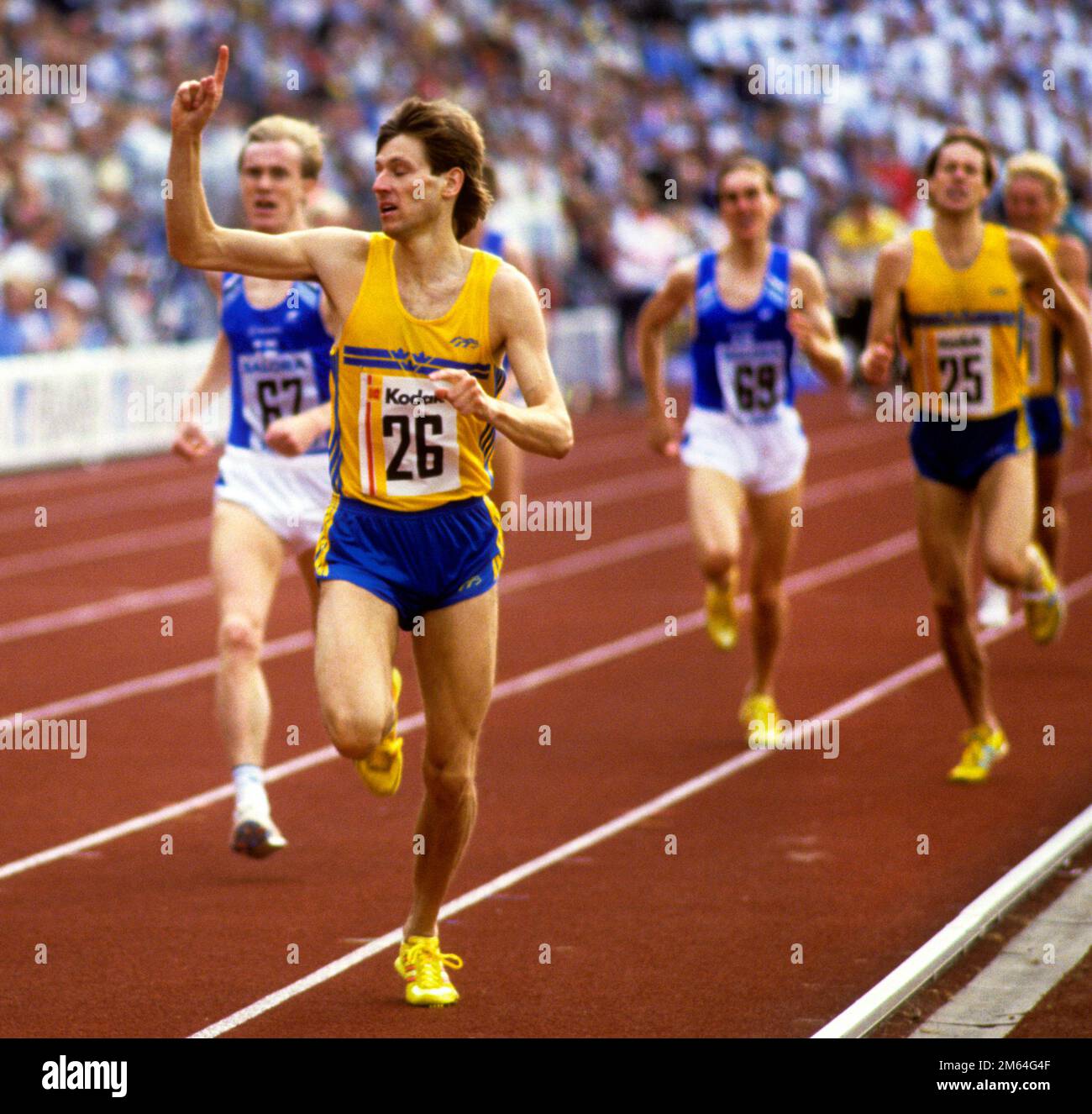 JOHNNY KROON Swedish middle distance runner win the 1500m race in ...