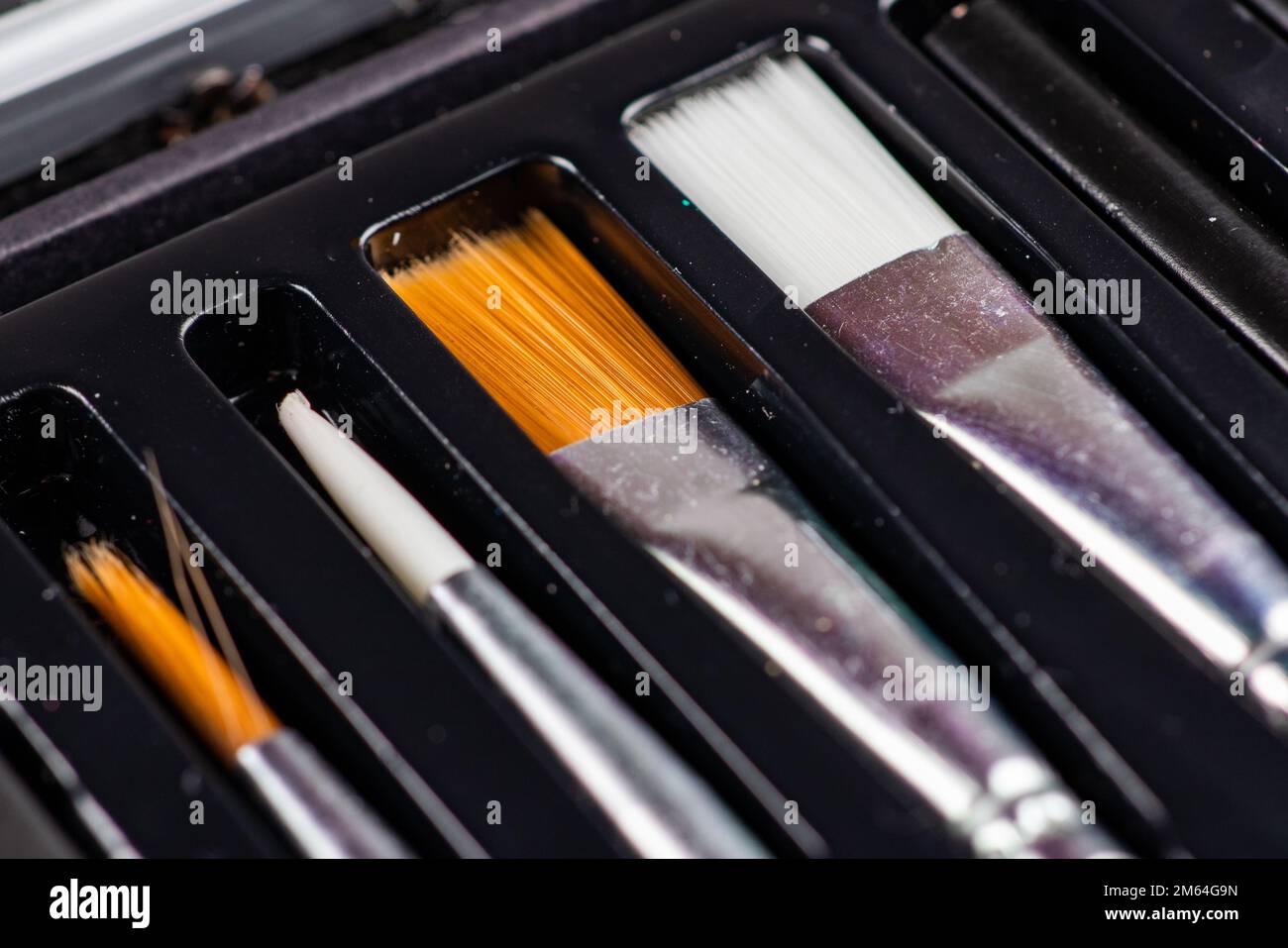 Set of paint brushes in the box Stock Photo - Alamy