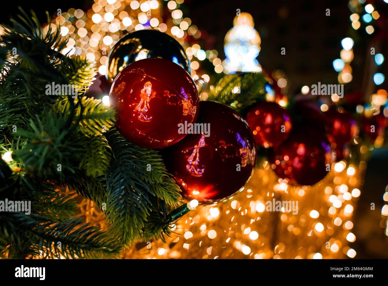 Christmas tree decoration and lights, smooth motion camera with ...