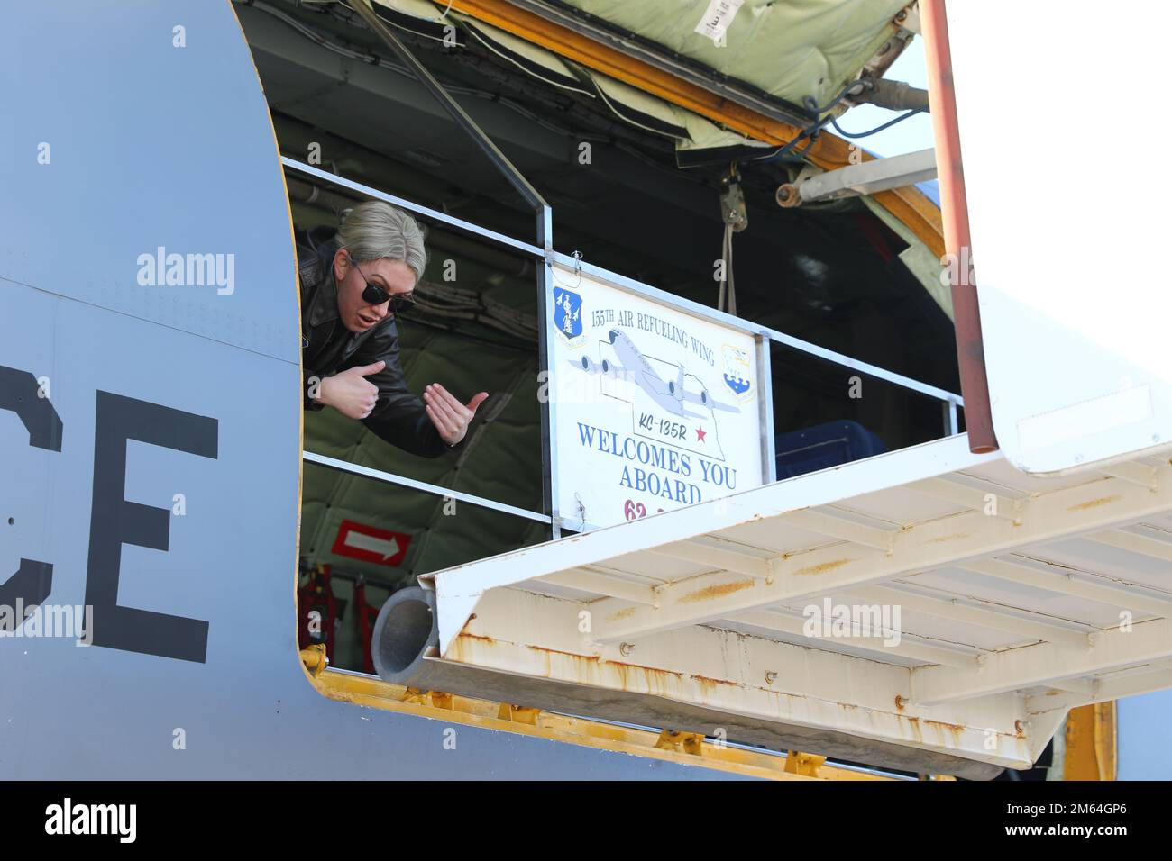 Staff Sgt. Audrey Levey, a boom operator serving with the Nebraska Air ...