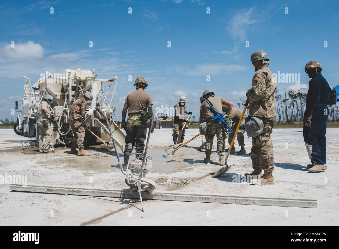 U.S. Air Force Airmen assemble the FRP (Fiber-Reinforced Polymer) to ...