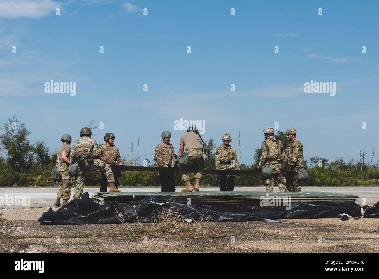 U S Air Force Airmen Carry The FRP Fiber Reinforced Polymer To Cover