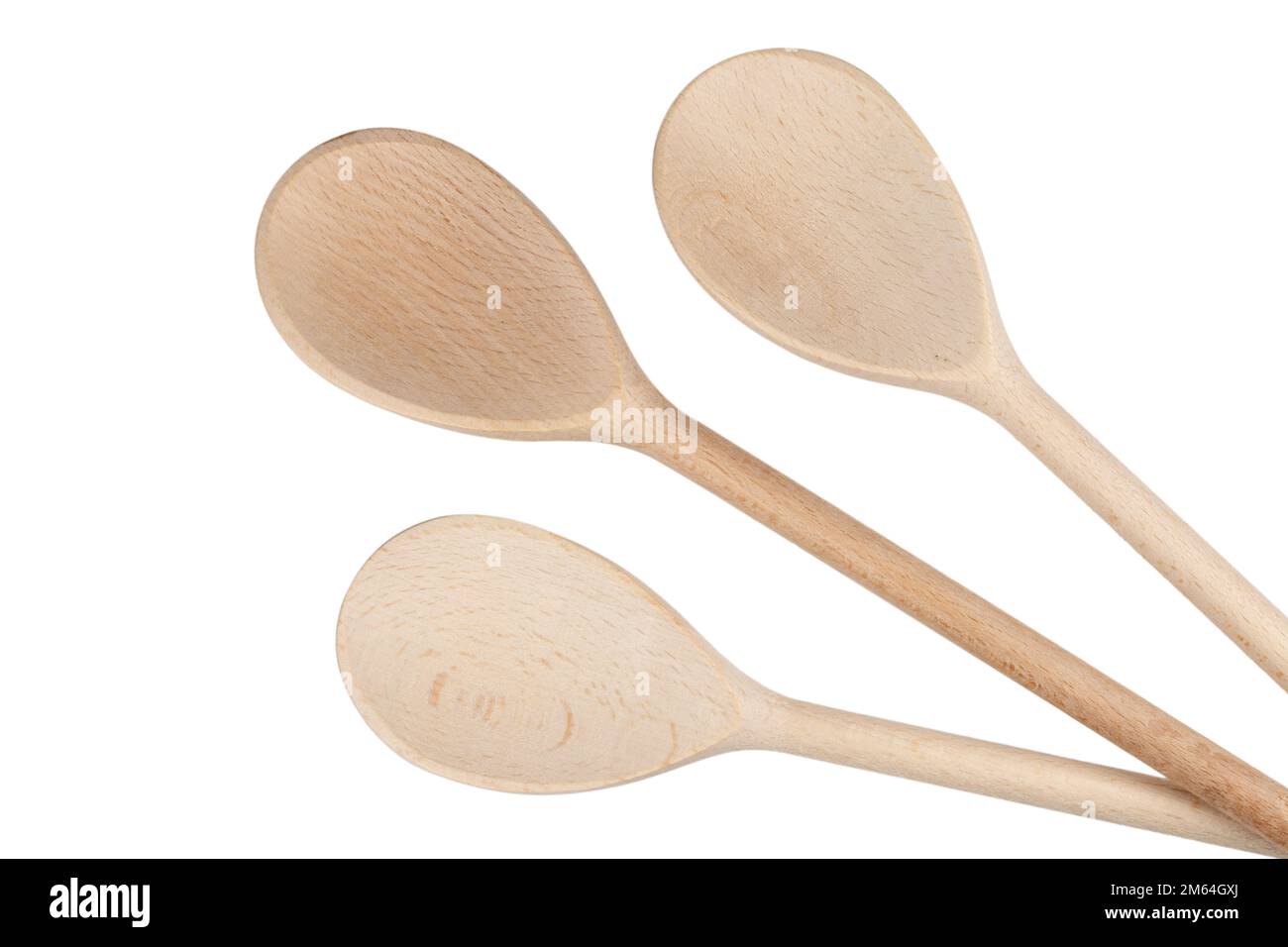 Three wooden decorative spoon isolated on white Stock Photo - Alamy
