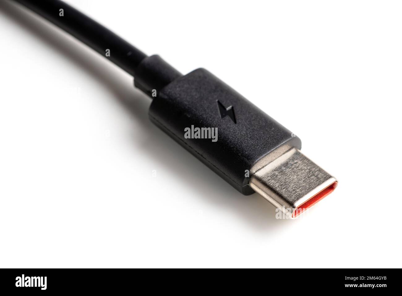 USB type C cable on white background Stock Photo - Alamy