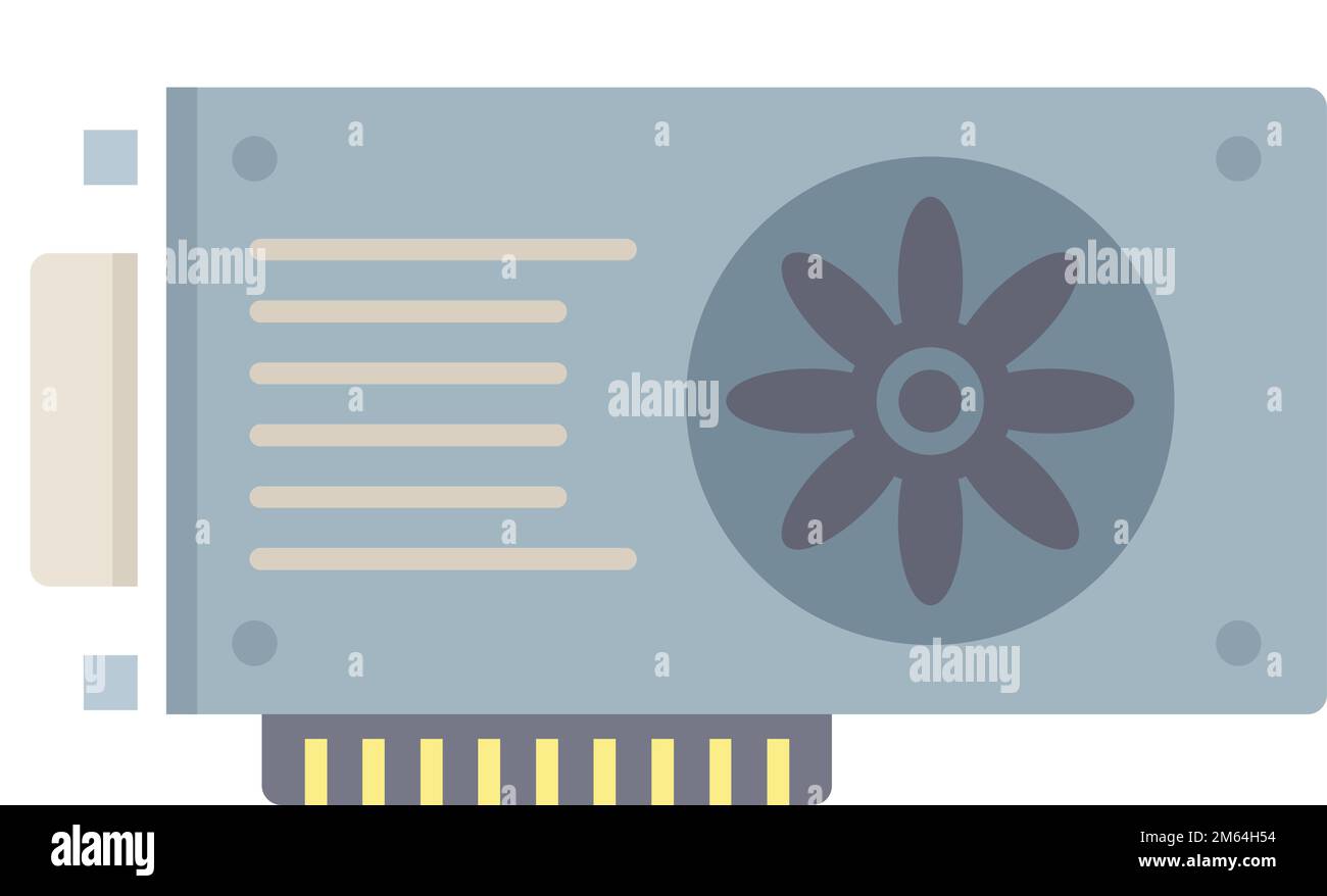 Mining video card icon flat vector. Computer gpu. Pc fan isolated Stock Vector Image & Art - Alamy