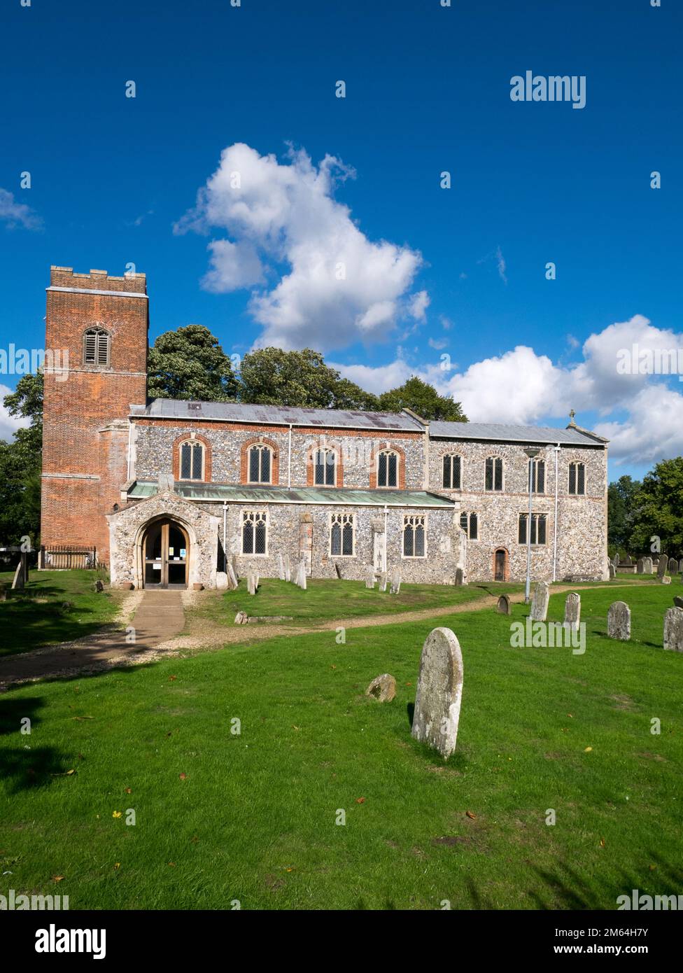 The Ancient part flint with brick tower Parish Church of St Mary and St ...