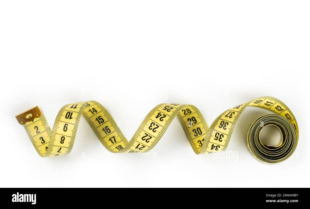 Measure tape in different positions isolated on white background Stock ...