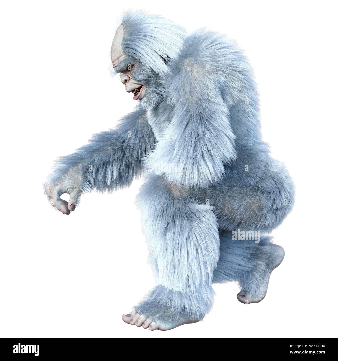 3D rendering of a fantasy creature yeti isolated on white background ...