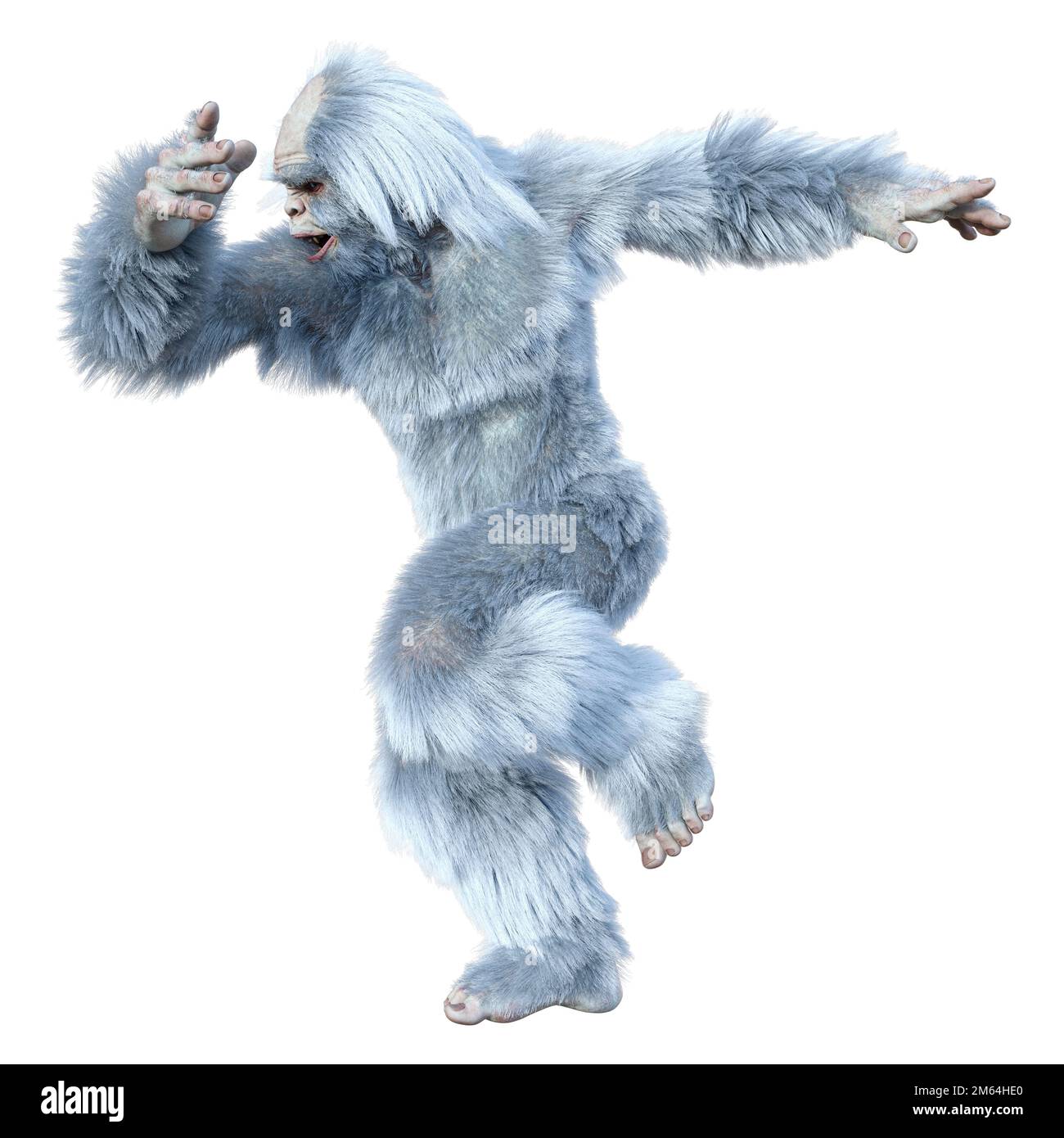 3D rendering of a fantasy creature yeti isolated on white background ...
