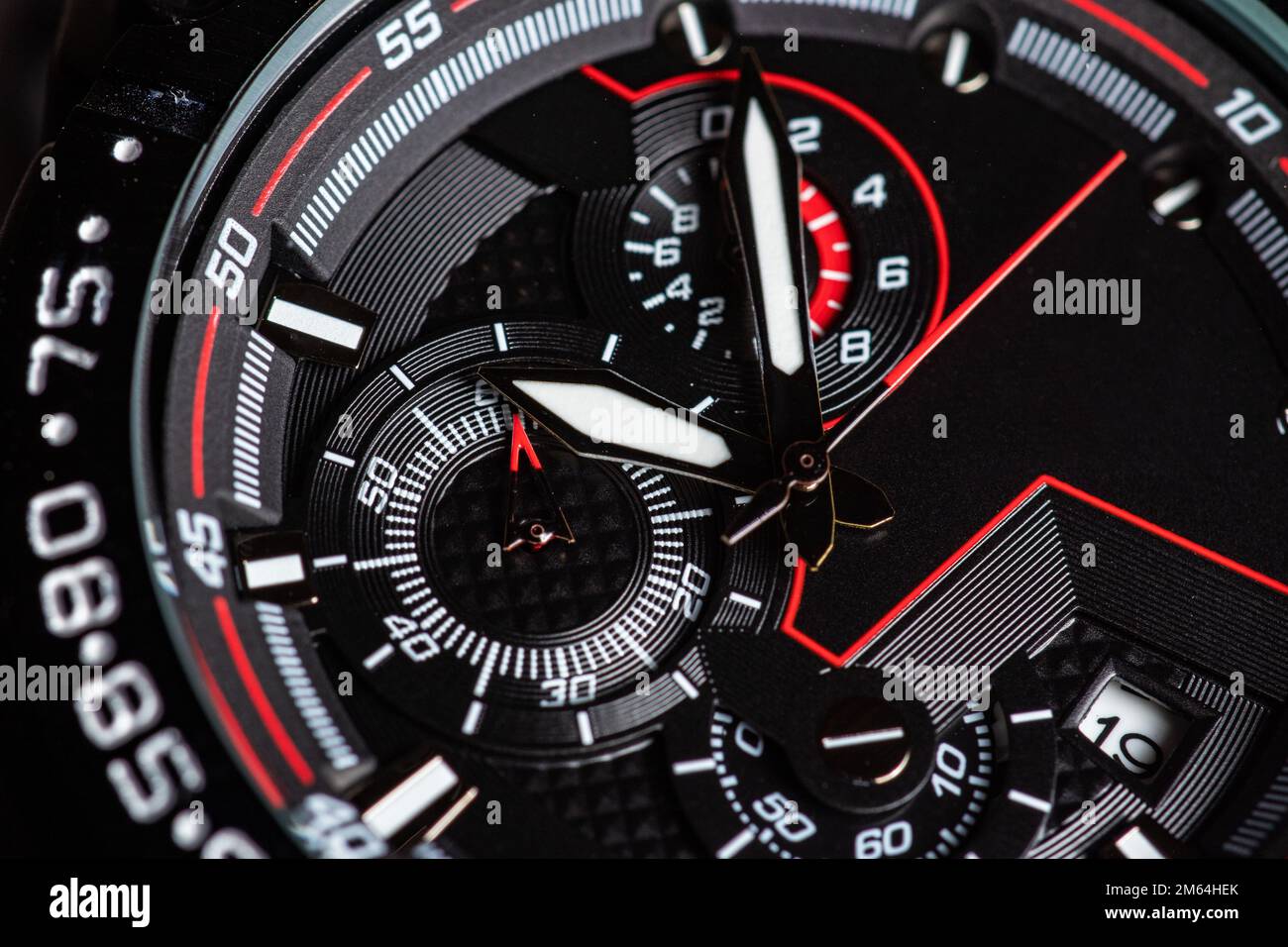 Black modern clock face. close up background Stock Photo - Alamy