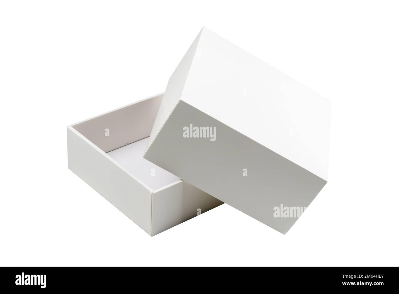 Open white box isolated on white background Stock Photo - Alamy
