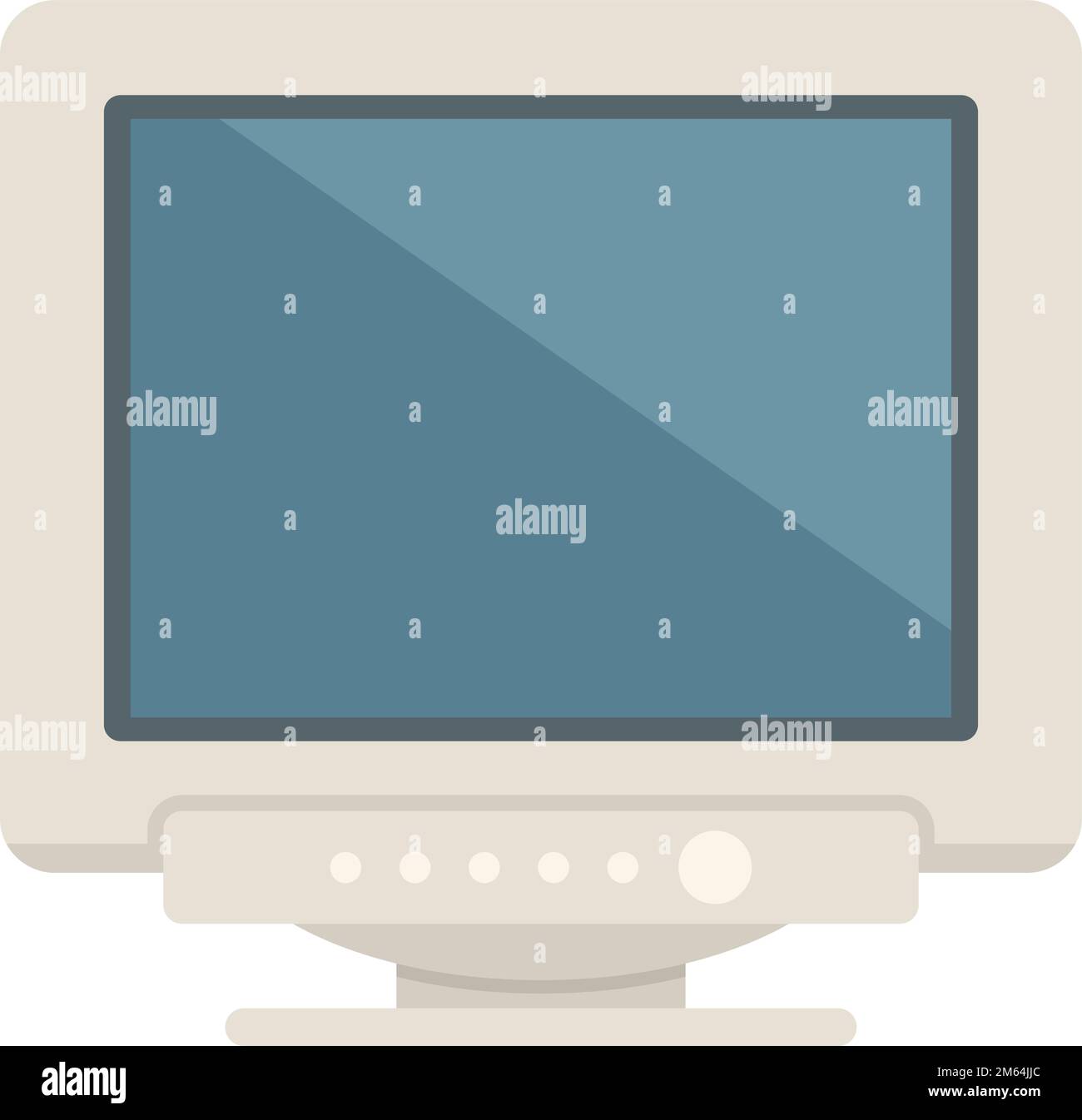Pc display icon flat vector. Screen monitor. Computer blank isolated ...