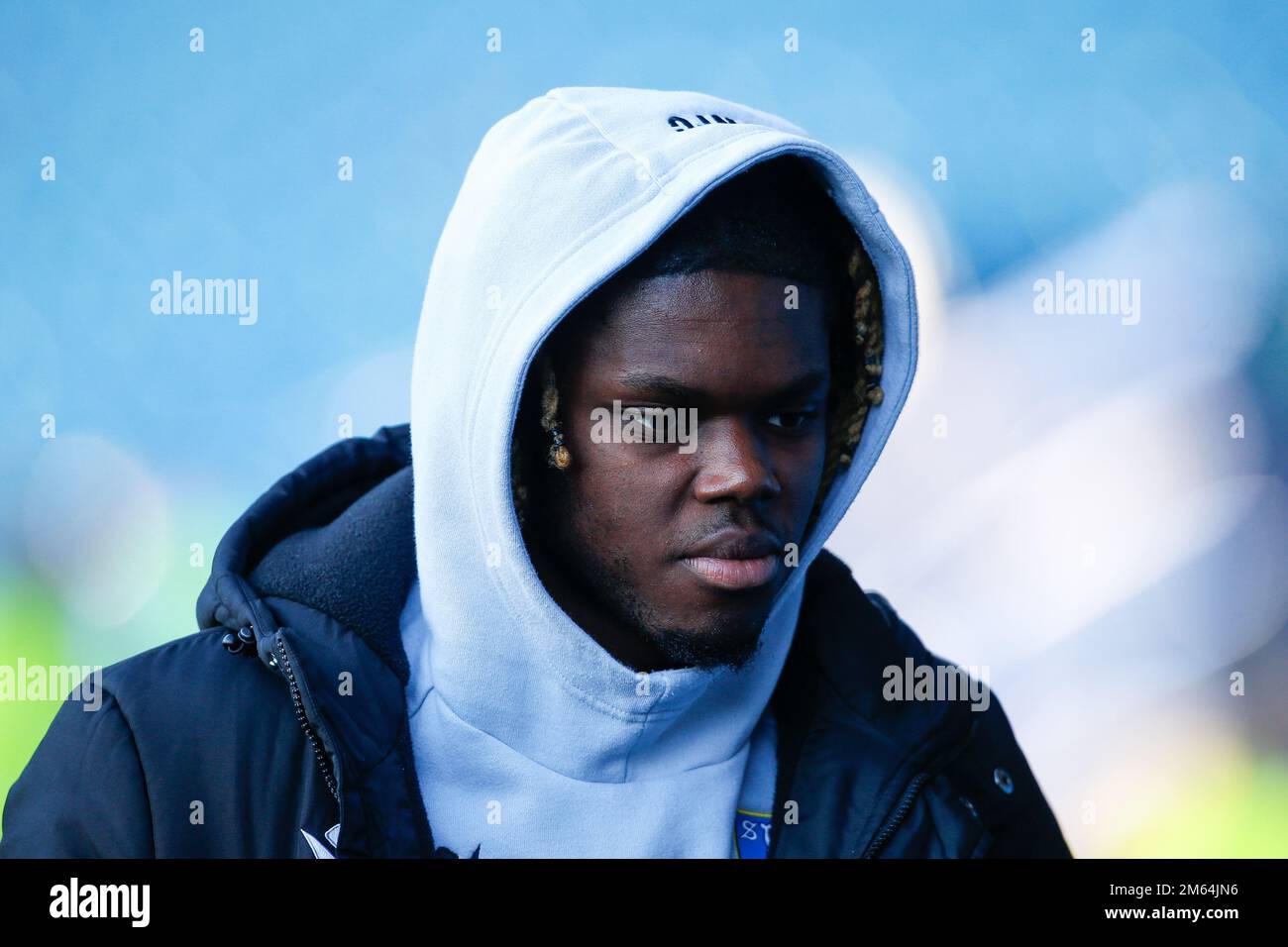 Alex Mighten #45 of Sheffield Wednesday arrives for the Sky Bet League ...