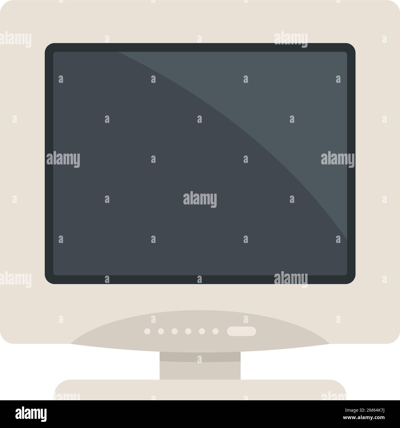 Monitor Technology Icon Flat Vector Computer Screen Blank Display Isolated Stock Vector Image